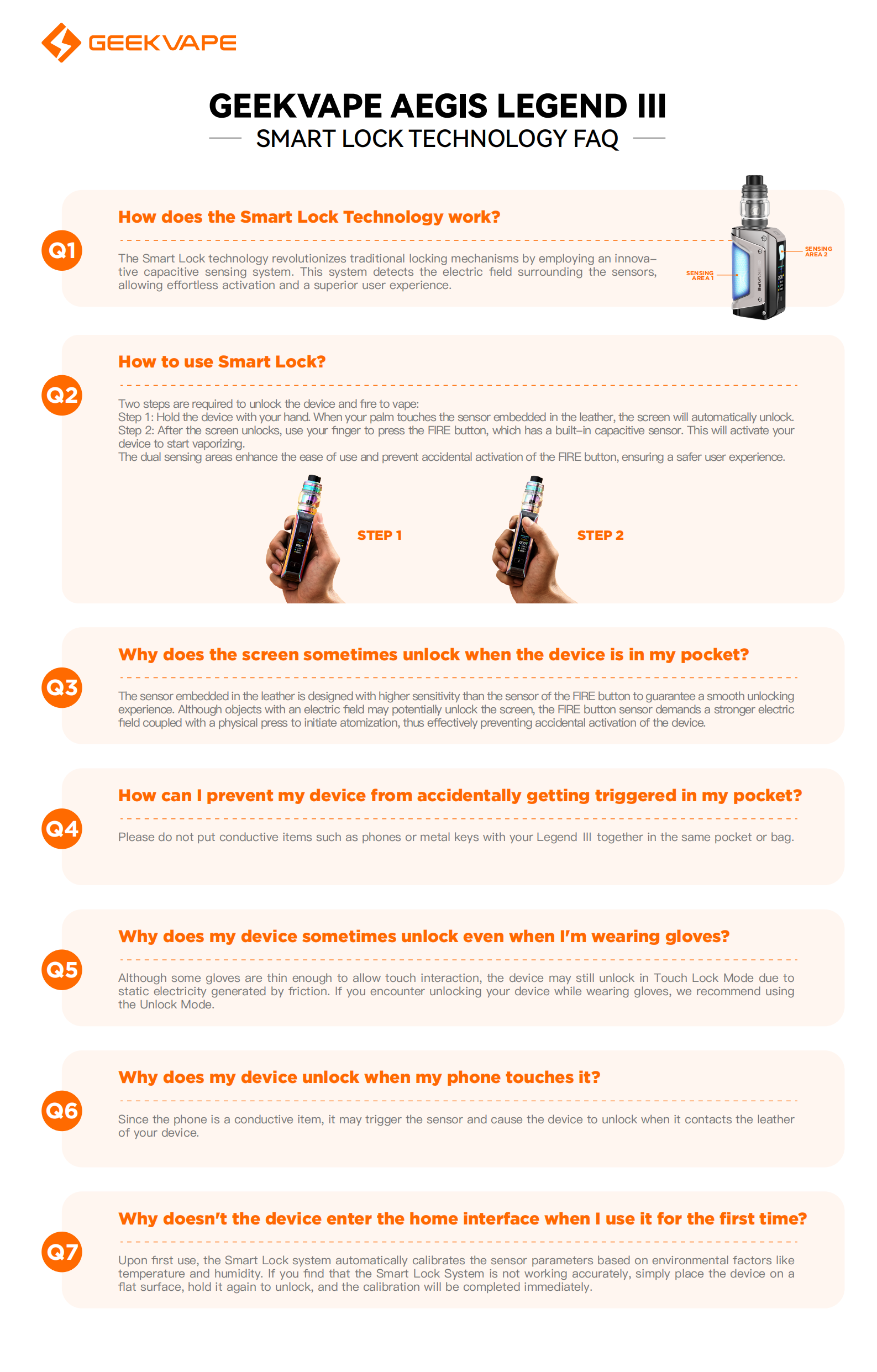 GEEKVAPE AEGIS LEGEND 3 SMART LOCK TECHNOLOGY FAQ – Geekvape Store